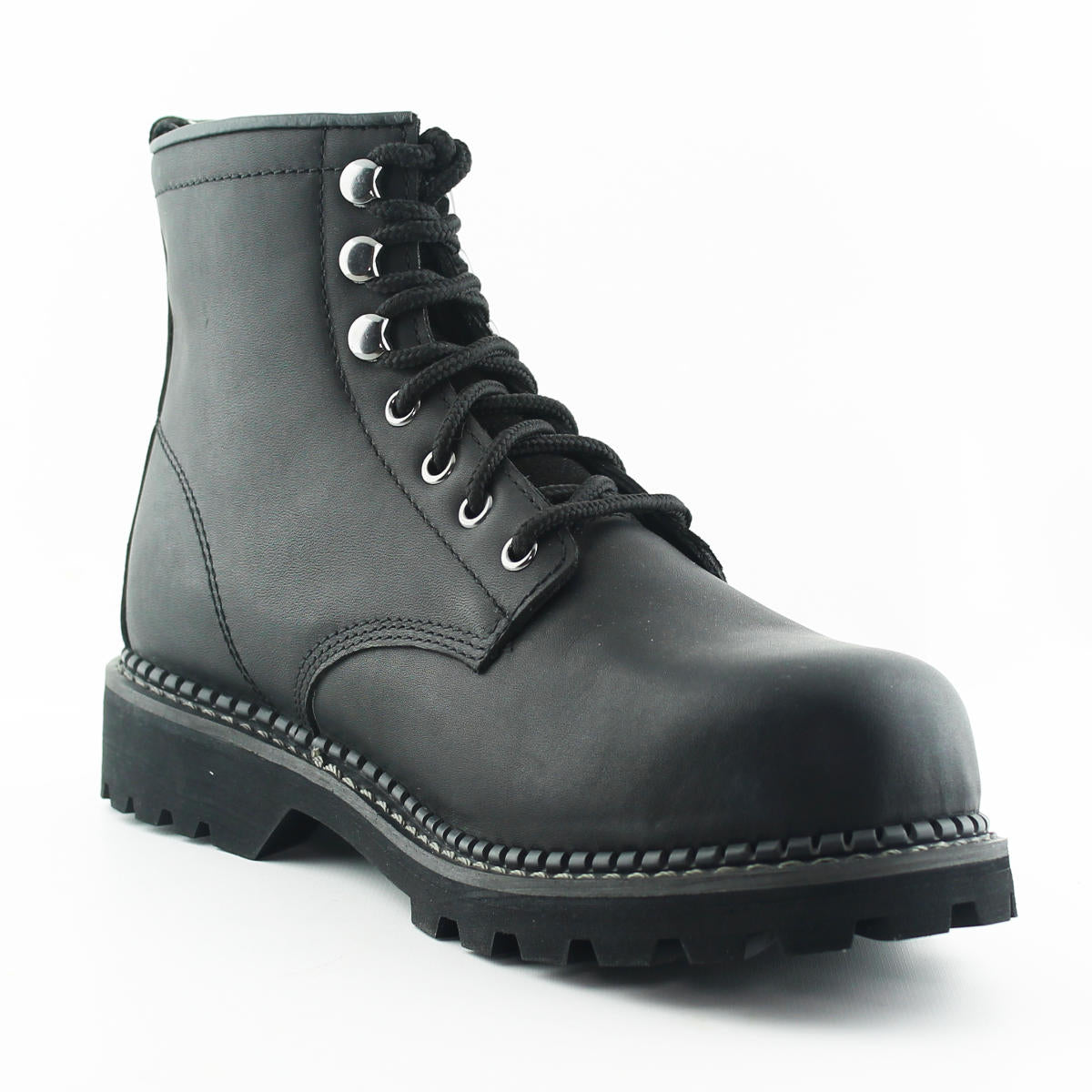 Grinders KESTREL Black Brown Leather Safety Steel Cap Lace Up Combat B ...